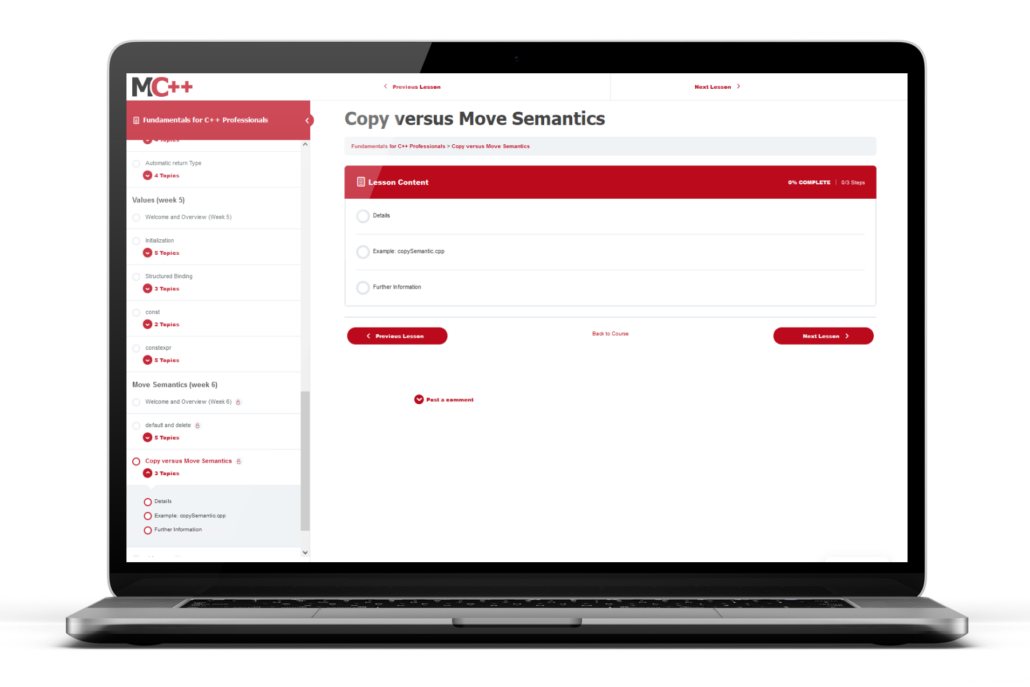 Fundamentals for C++ Professionals – MC++ MENTORING